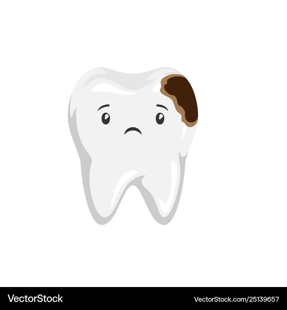 Sick tooth with caries Royalty Free Vector Image
