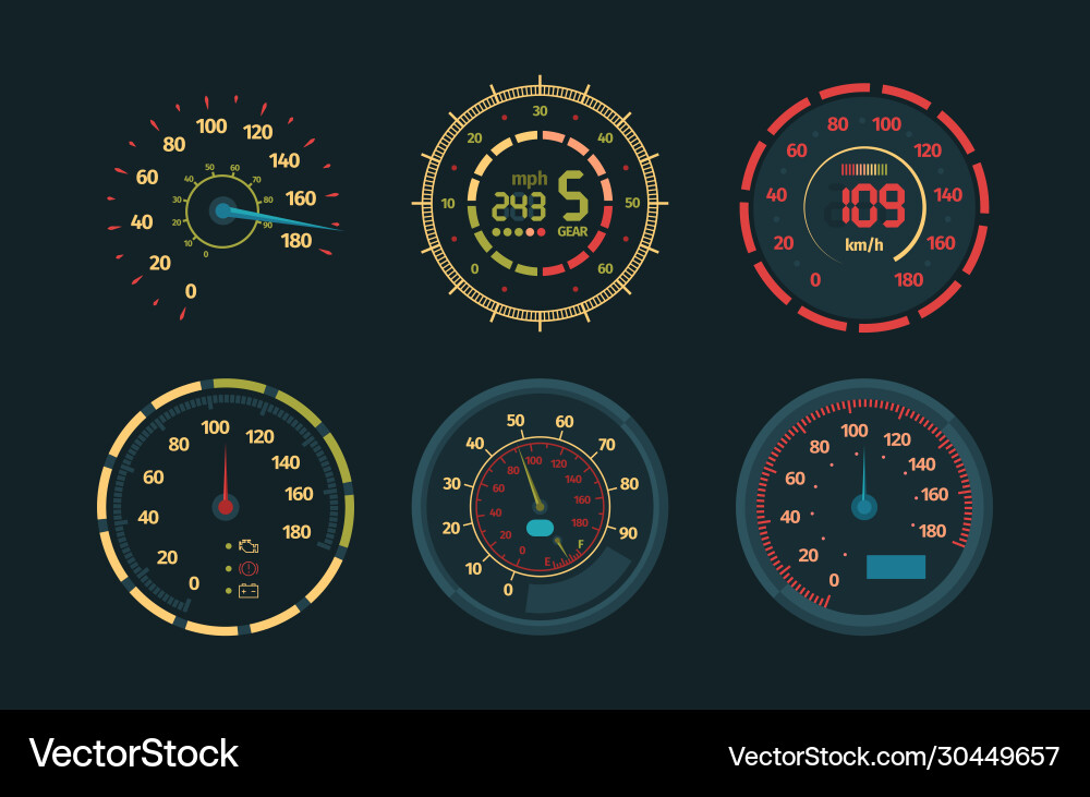 Speedometer transport measurements counter Vector Image