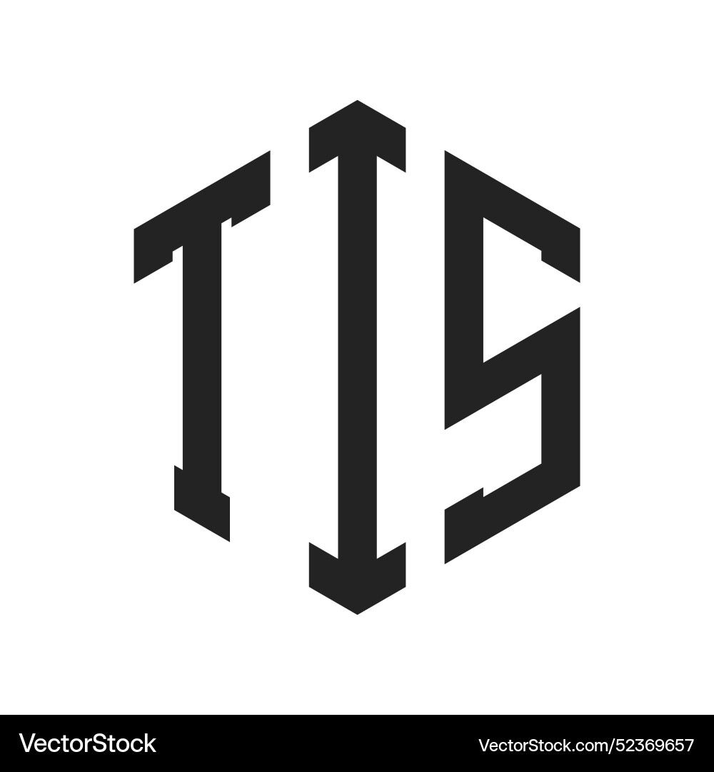 Tis logo design initial letter monogram Royalty Free Vector