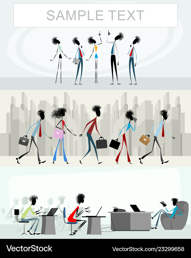Characters in different situations Royalty Free Vector Image