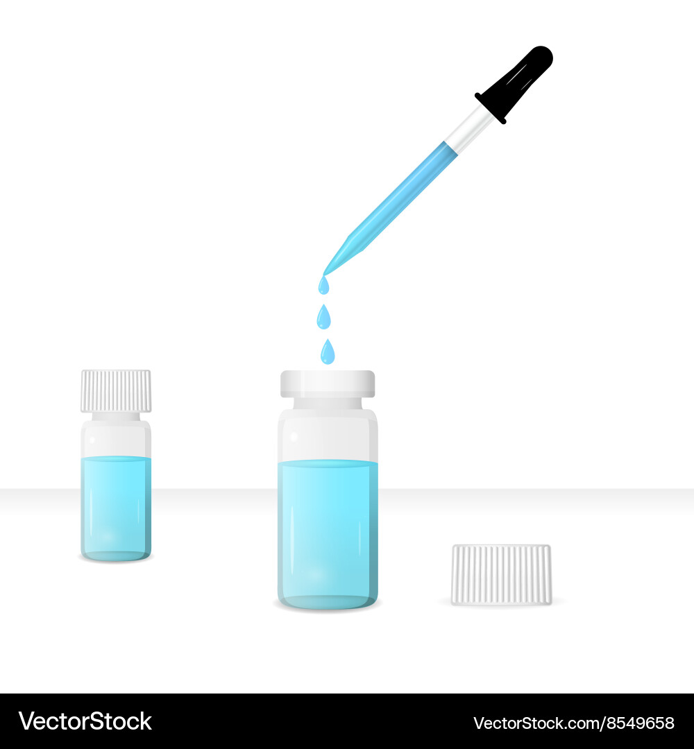 Chemical Vials and Pipette Royalty Free Vector Image