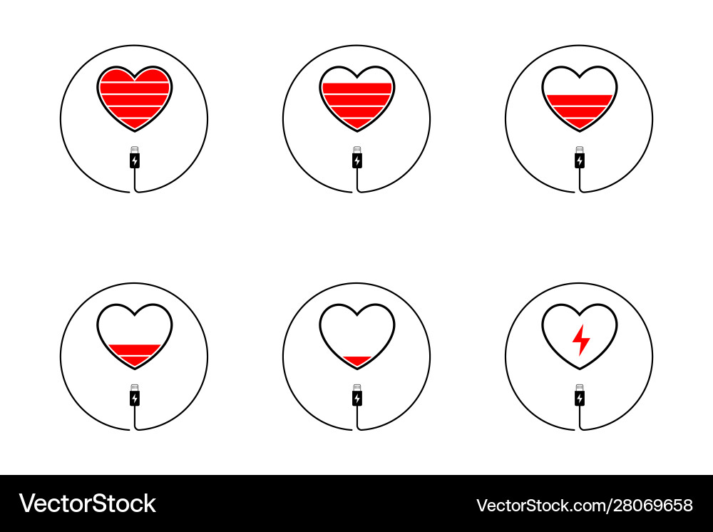 Heart Battery Love Icon Royalty Free Vector Image