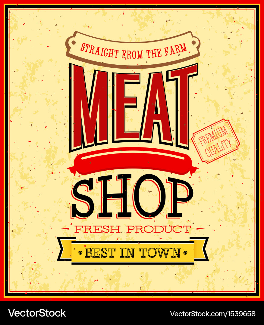 Meat shop design Royalty Free Vector Image - VectorStock