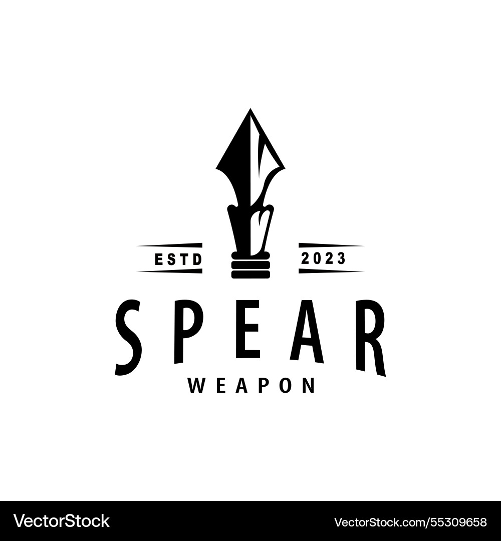 Spear logo arrowhead weapon design hunting Vector Image