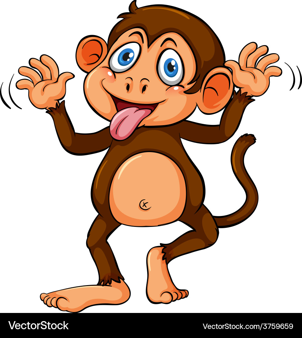 A playful monkey Royalty Free Vector Image - VectorStock