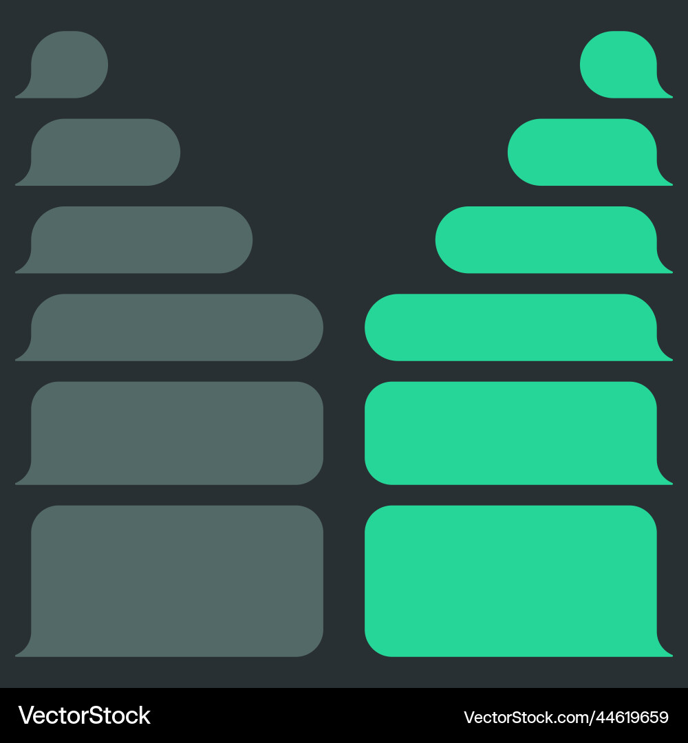 Blank various message bubbles green chat Vector Image