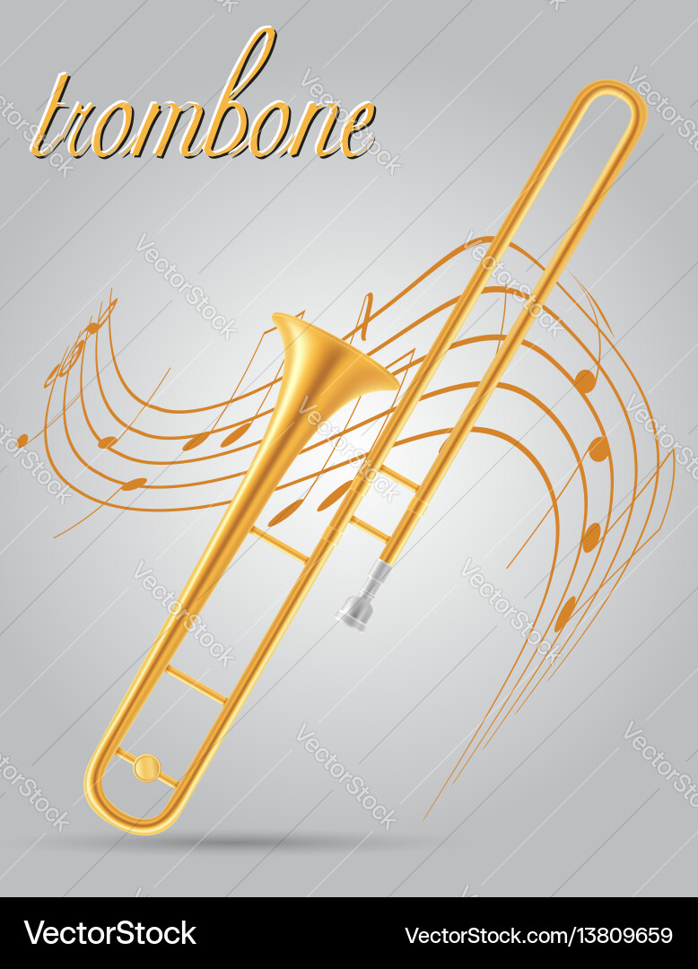 Brass Trombone Musical Instrument Royalty Free Vector Image