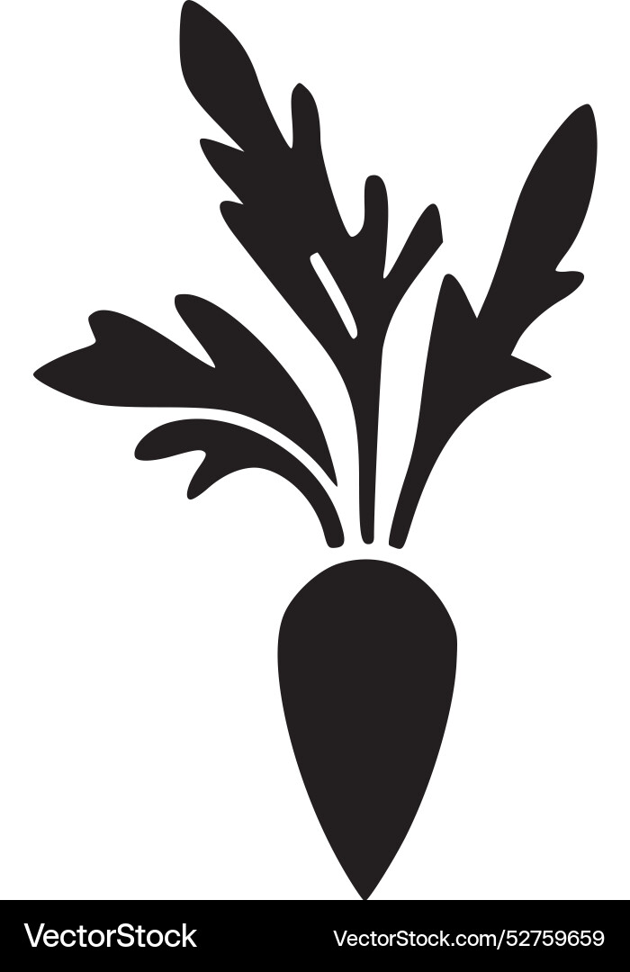 Carrot - black and white isolated icon Royalty Free Vector