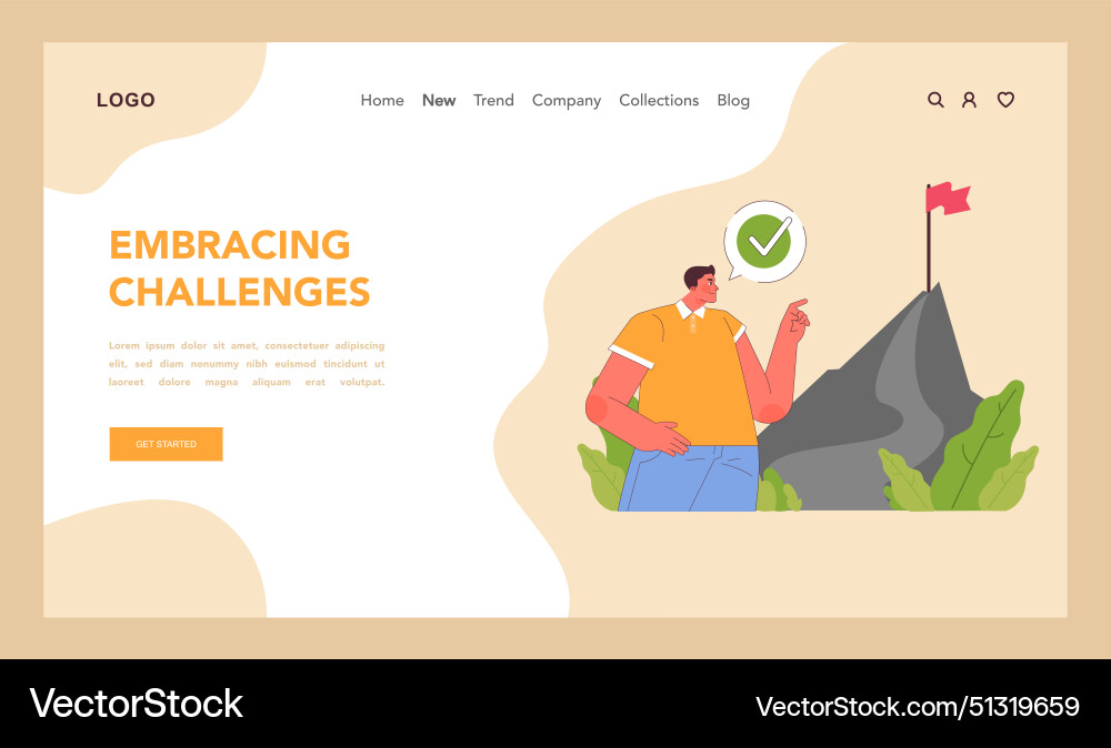 Challenge acceptance concept flat Royalty Free Vector Image