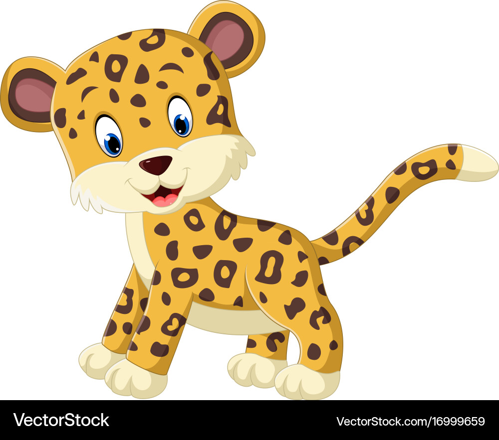 Cute leopard cartoon Royalty Free Vector Image