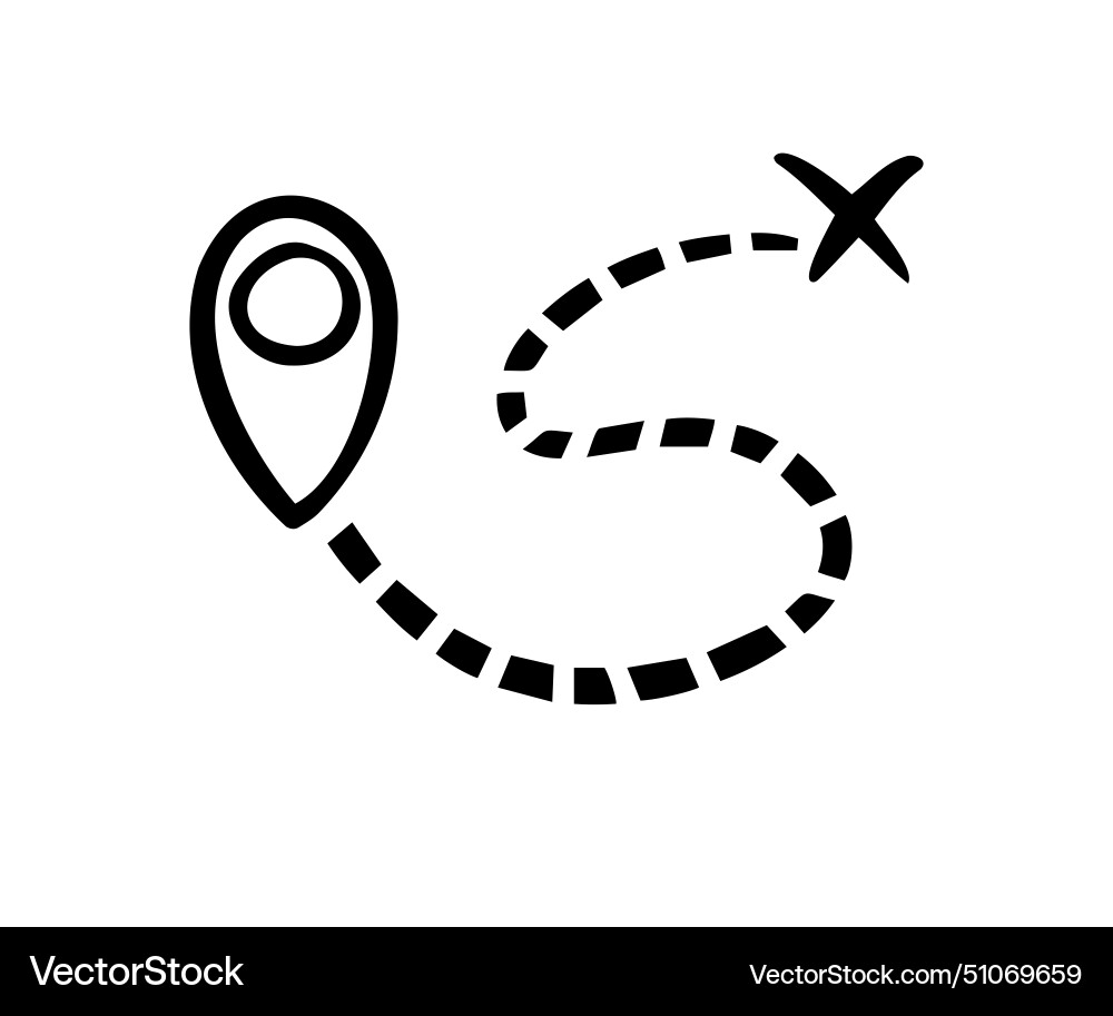 Hand drawn map distance measuring icon doodle map Vector Image