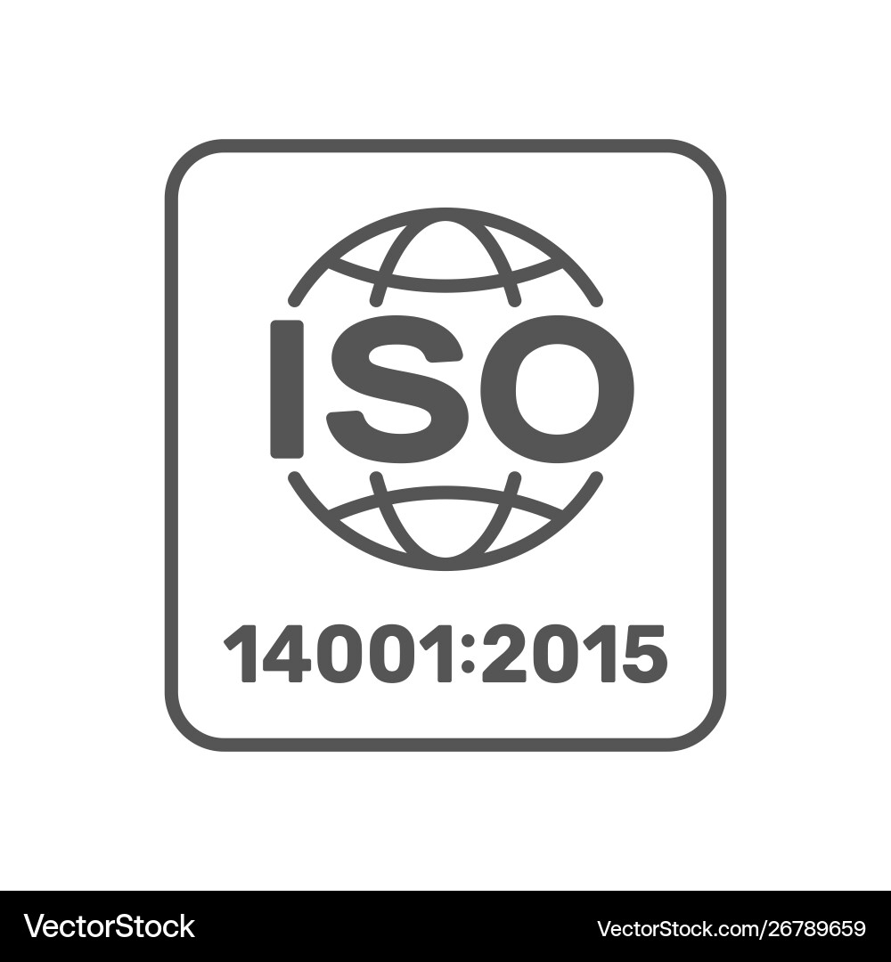 Iso 14001 2015 certified symbol – Royalty-Free Vector | VectorStock