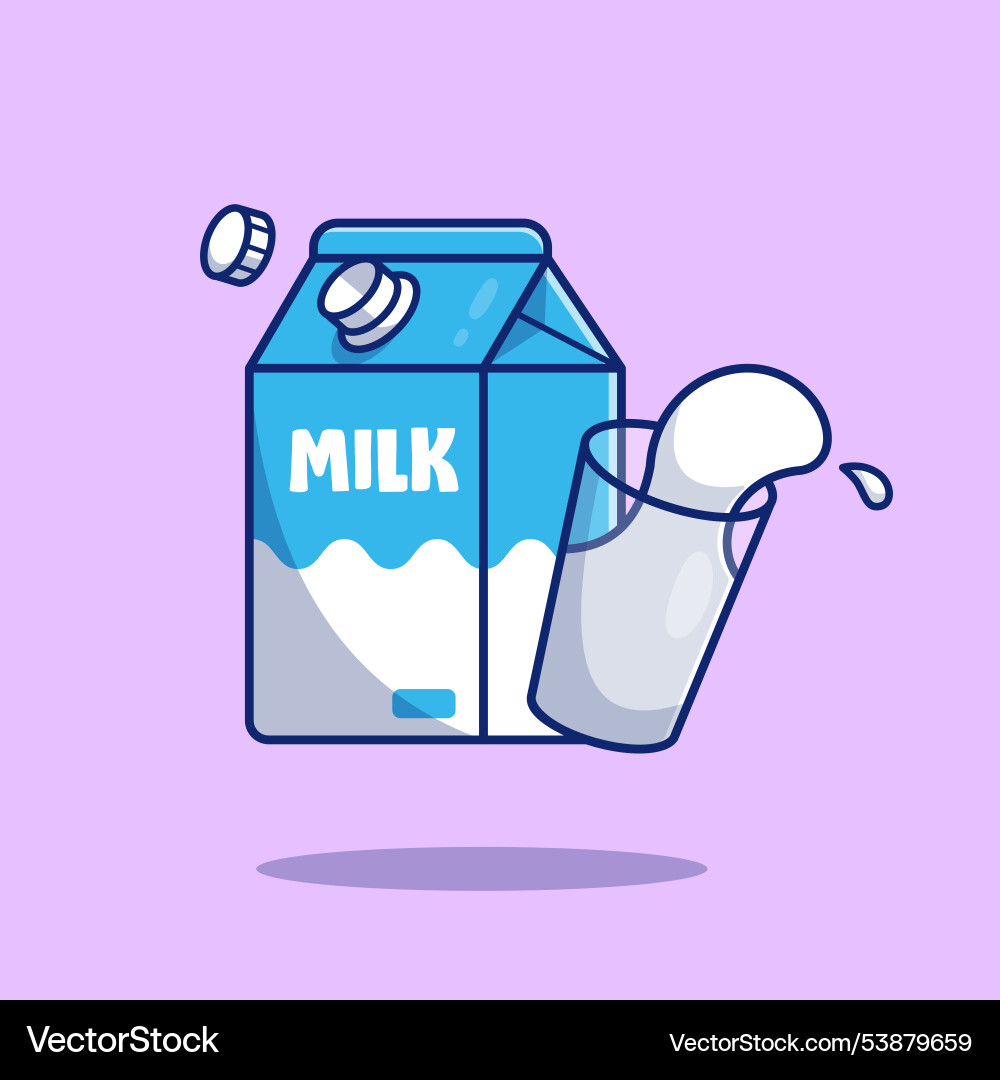 Milk and glass cartoon Royalty Free Vector Image