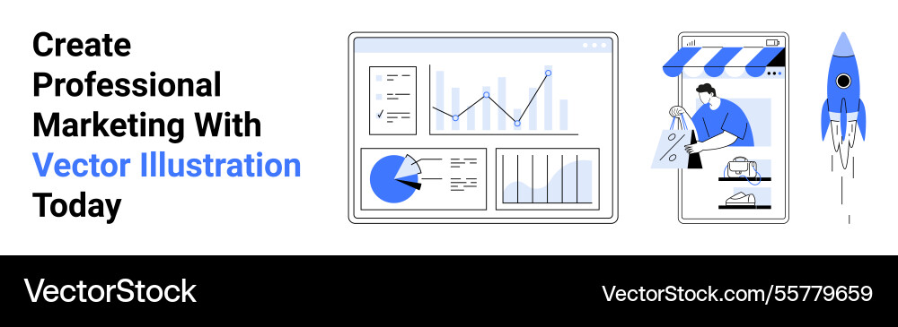 Professional marketing tools featuring digital Vector Image