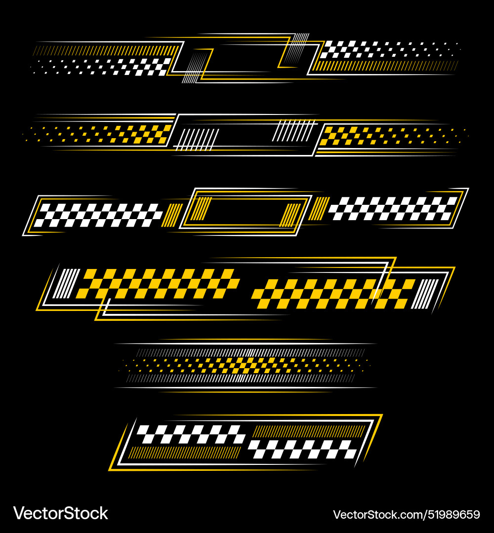 Racing sport white and yellow decals Royalty Free Vector