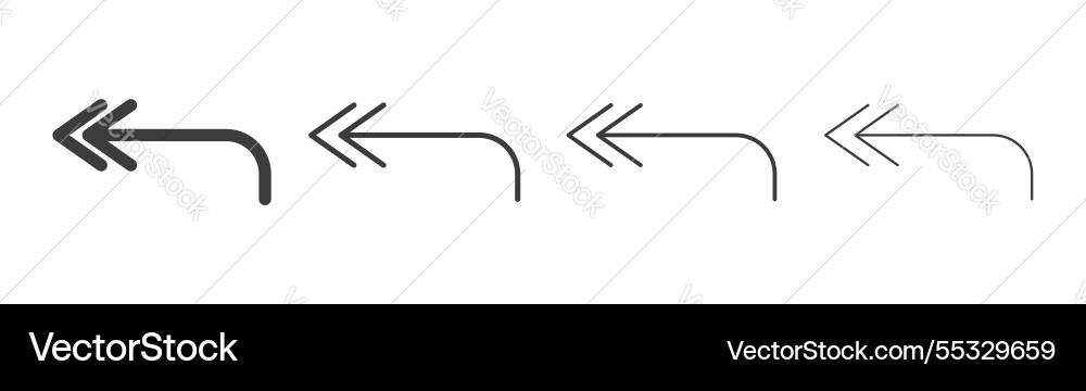 Reply all icons set graphic designs Royalty Free Vector