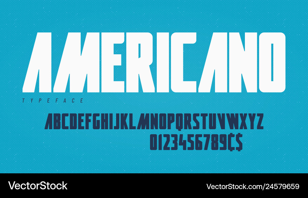 Stylish condensed headline typeface alphabet Vector Image