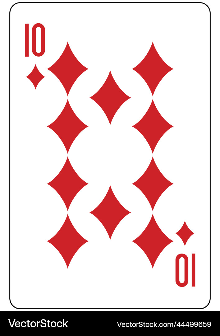 Ten of diamonds Royalty Free Vector Image - VectorStock