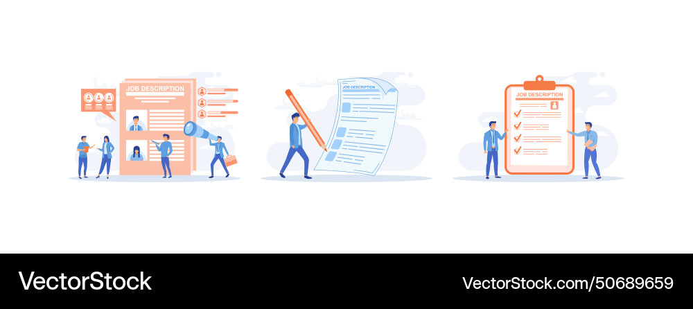 Work descriptions company employee writing job Vector Image