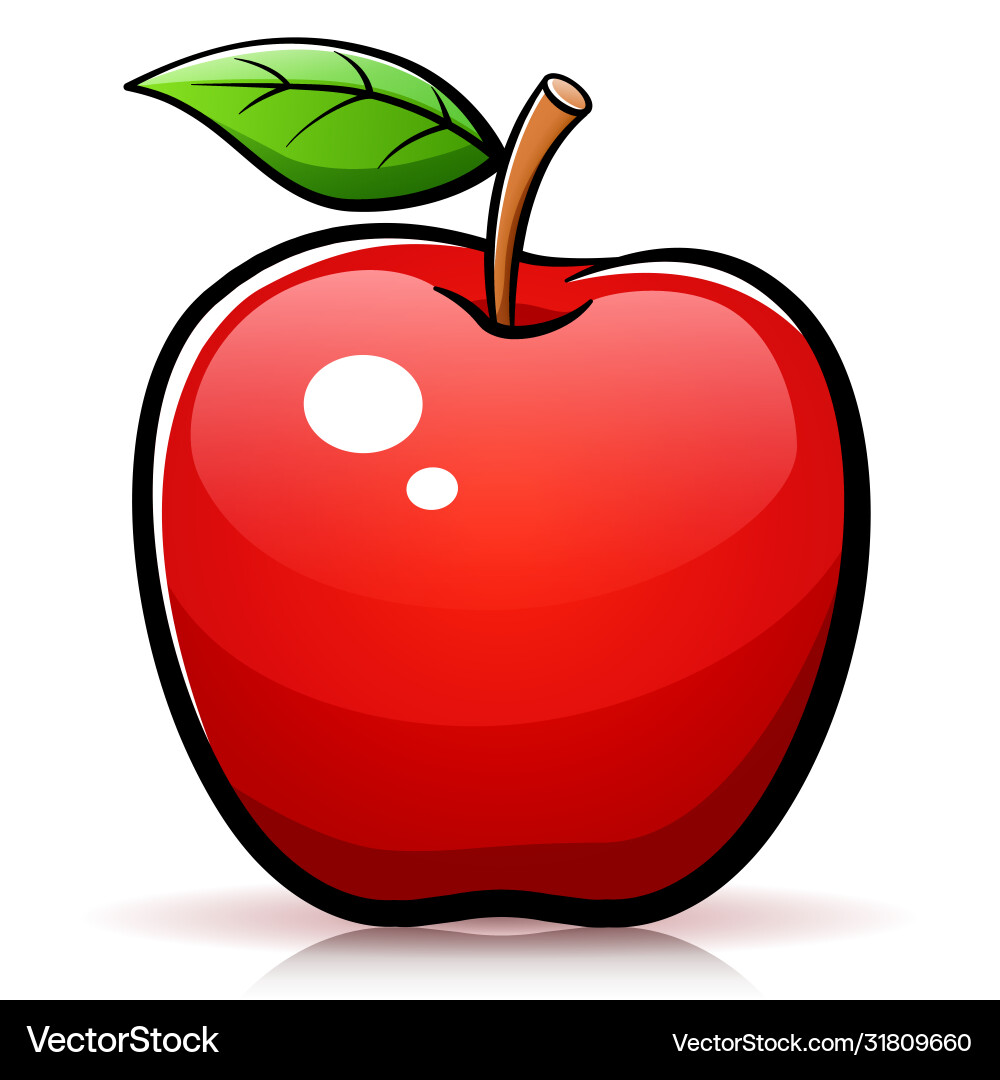 Apple design drawing isolated Royalty Free Vector Image