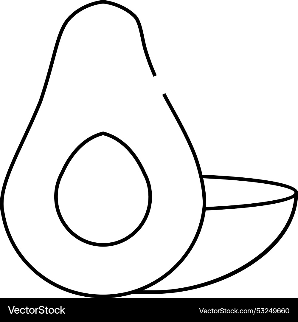 Avocado vegetable line icon symbol Royalty Free Vector Image