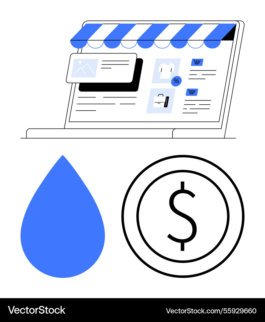 E-commerce website storefront concept Royalty Free Vector