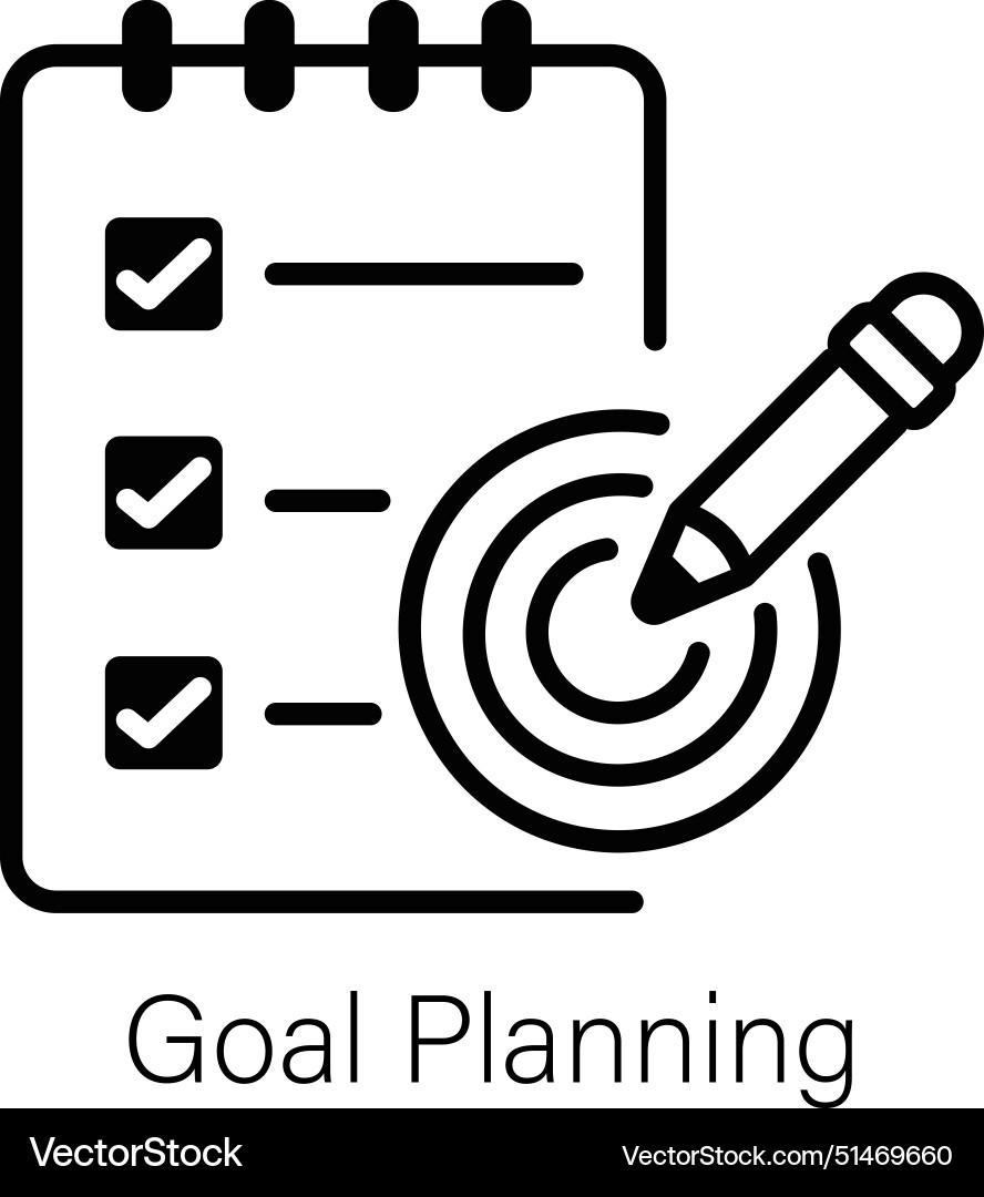 Goal planning Royalty Free Vector Image - VectorStock