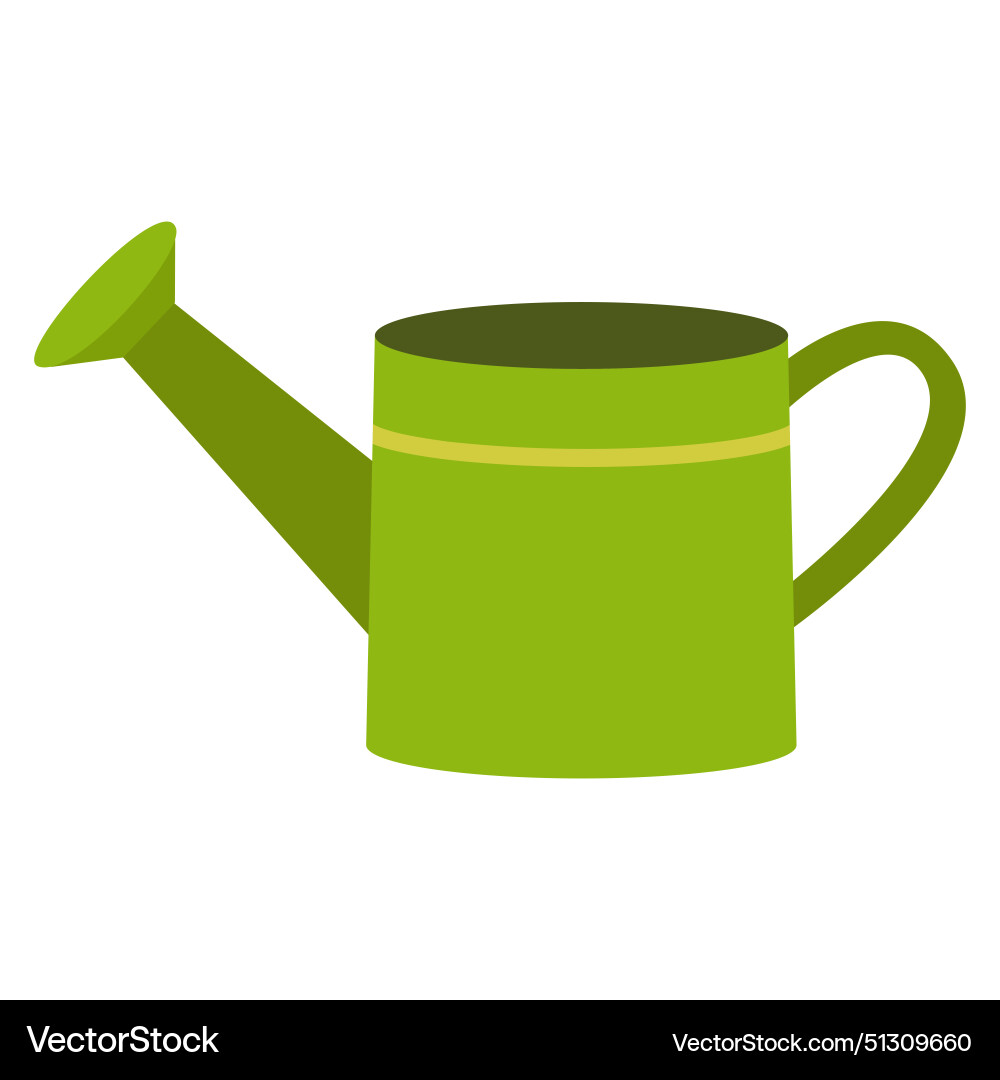 Green garden watering can Royalty Free Vector Image