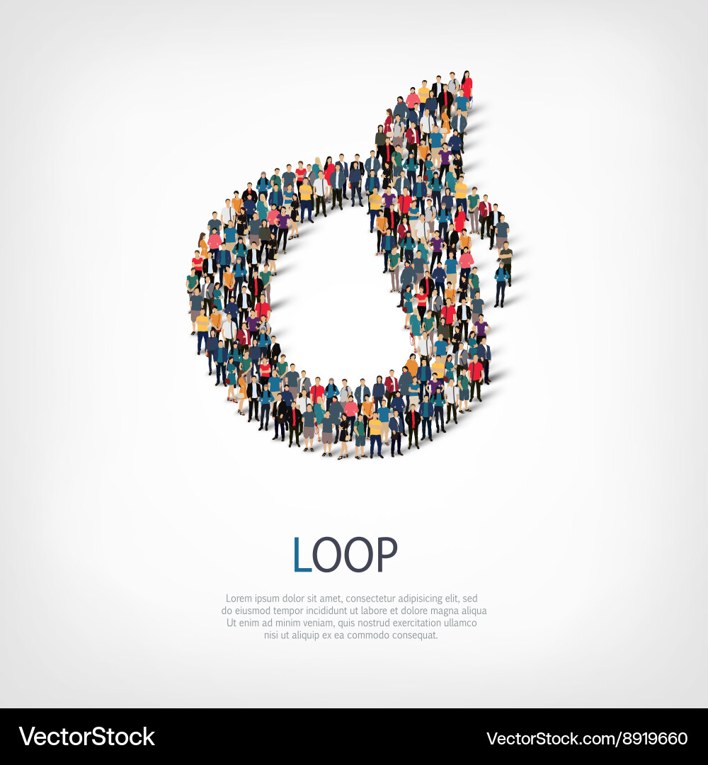 Loop people sign 3d Royalty Free Vector Image - VectorStock