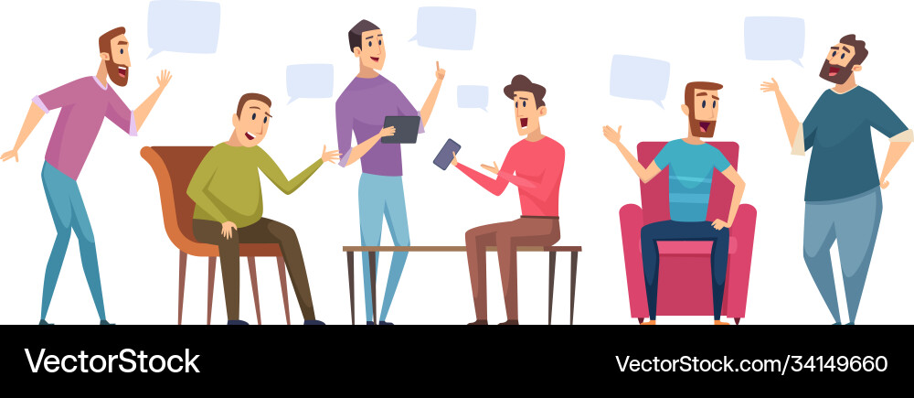 Male discussion men talking people have Royalty Free Vector