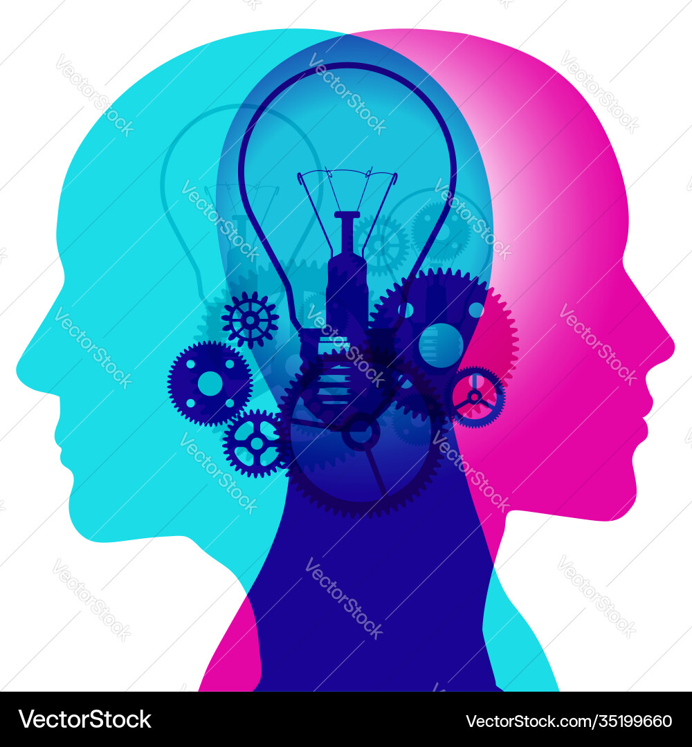 Mind Machine: Collaboration & Innovation Vector Image