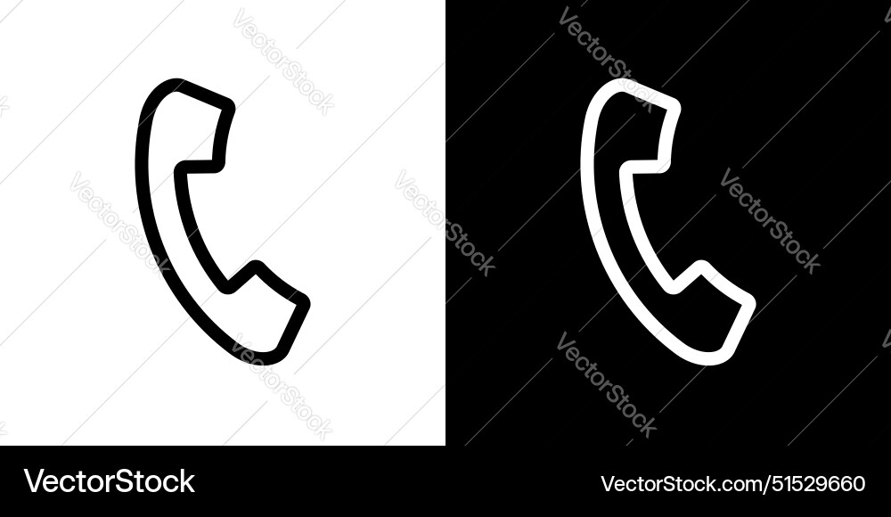 Phone icon set ringing symbol support Royalty Free Vector