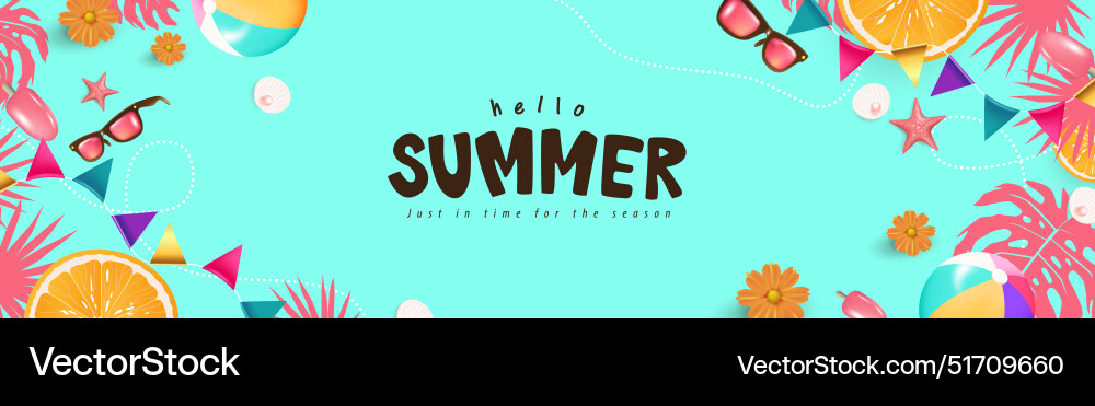 Summer promotion poster banner Royalty Free Vector Image