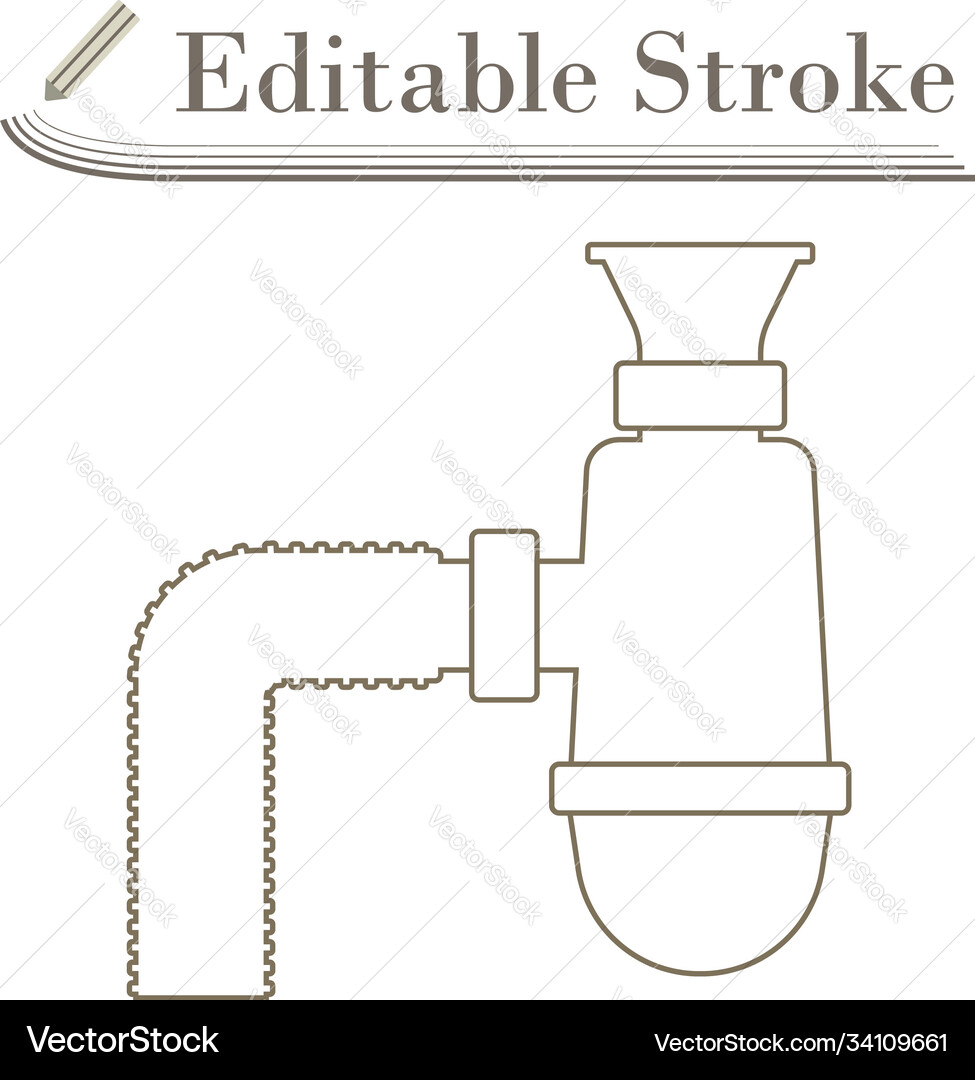 Bathroom siphon icon Royalty Free Vector Image