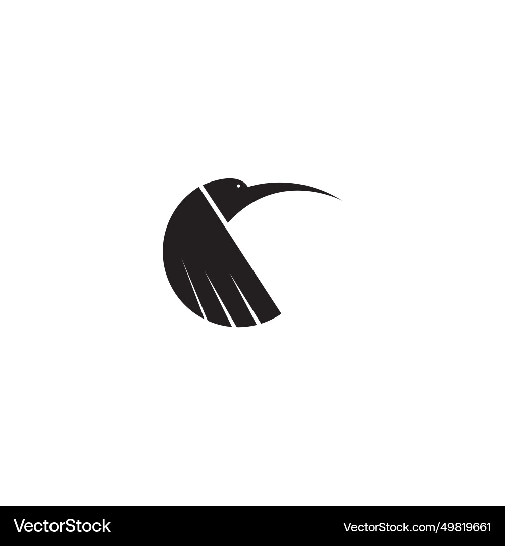 Black bird icon logo design Royalty Free Vector Image