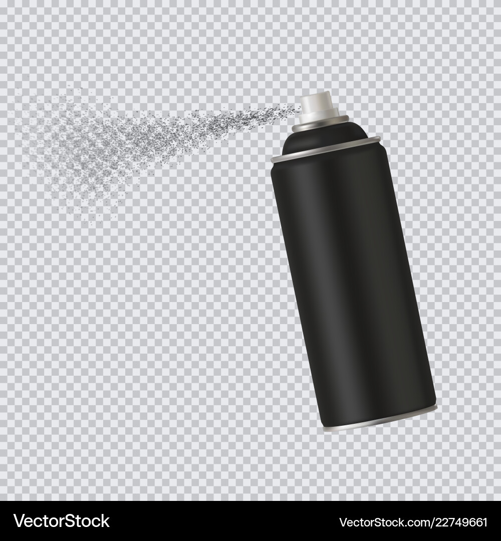 Black spray cans paint on transparent Royalty Free Vector