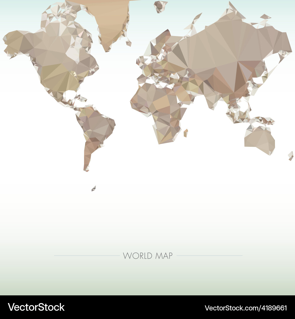 Earth world map low poly Royalty Free Vector Image