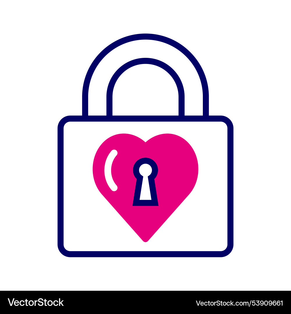 Heart lock icon Royalty Free Vector Image - VectorStock