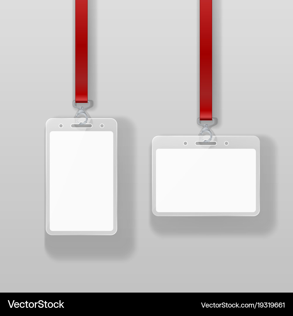 Identification white empty blank plastic id cards Vector Image