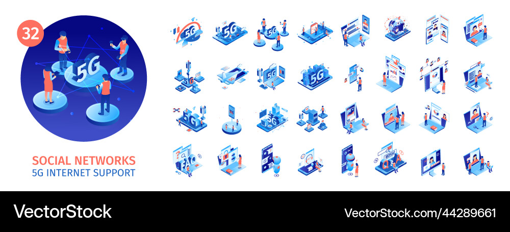 Internet social media icons Royalty Free Vector Image