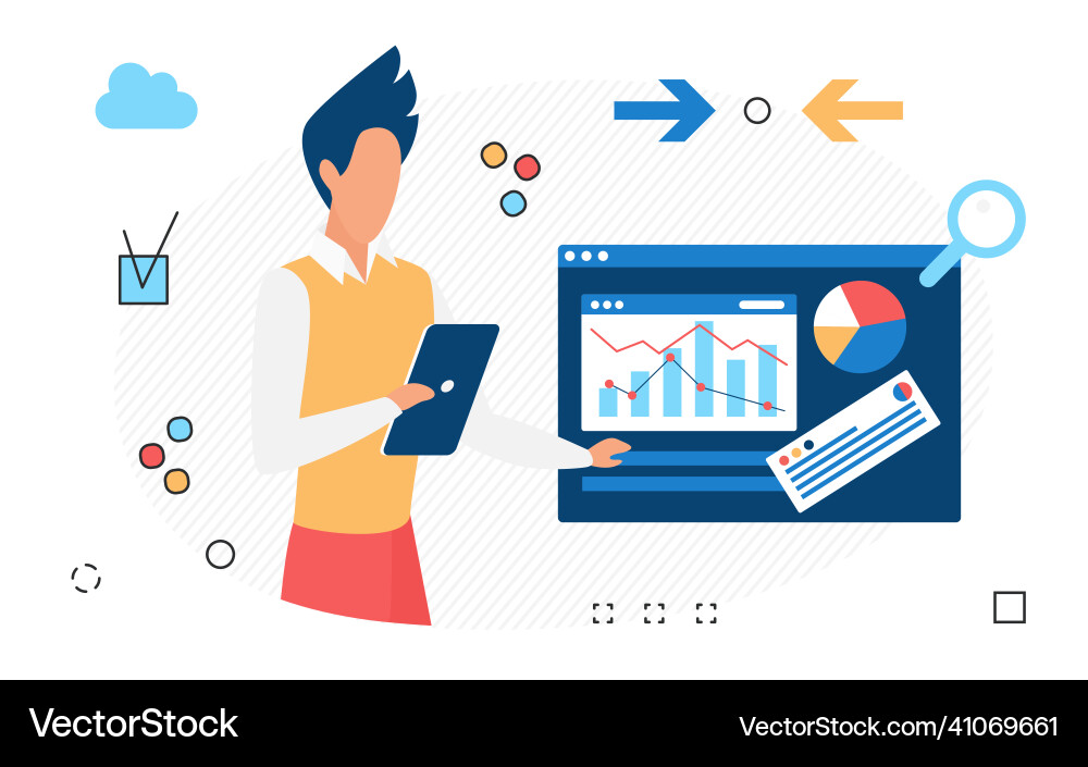 Managed data analytic services and business Vector Image
