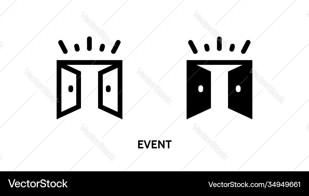 Open door event location address date time Vector Image