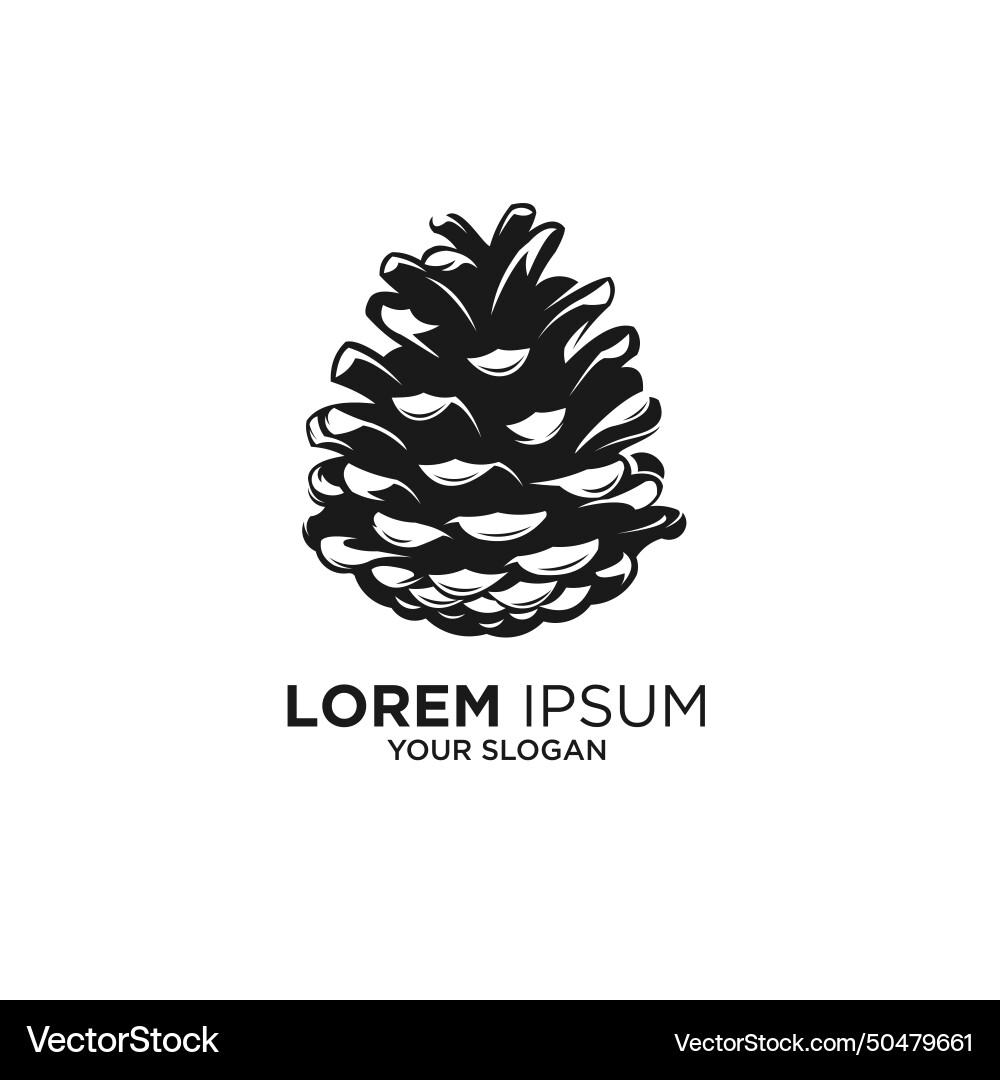 Pine cones silhouette logo designs Royalty Free Vector Image