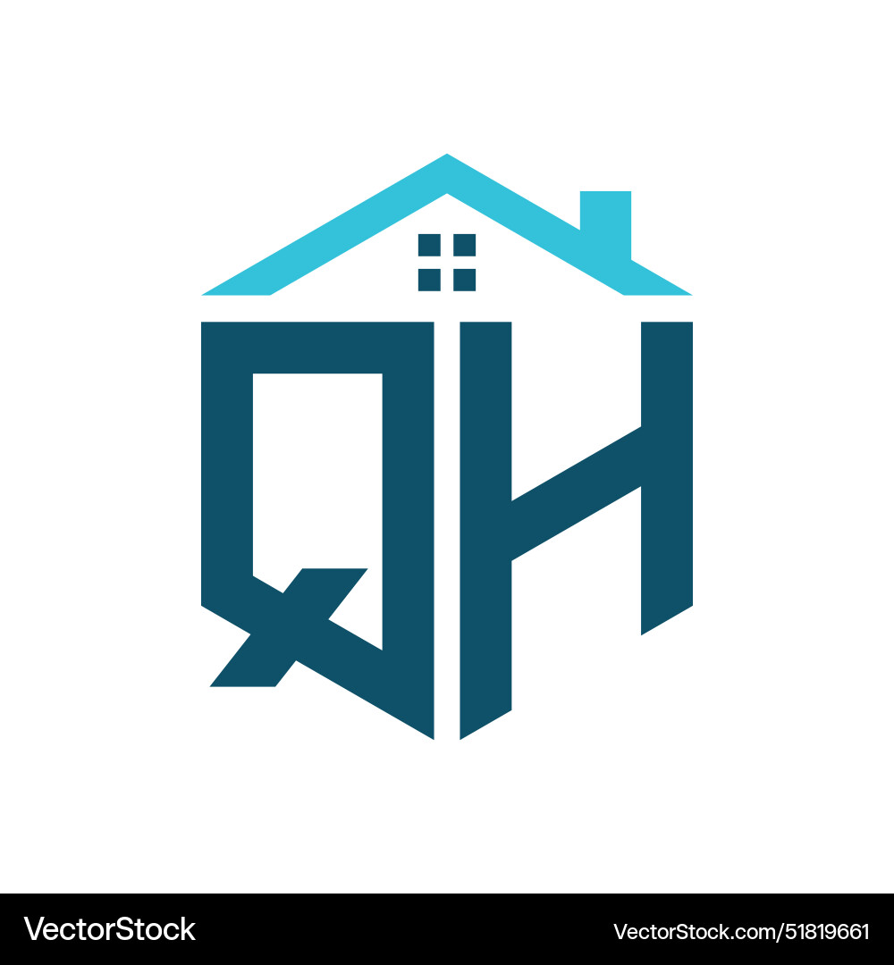 Qh house logo design template letter Royalty Free Vector