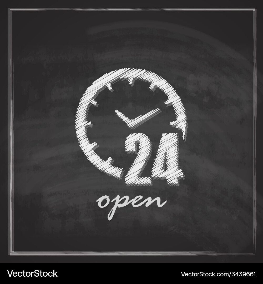 Vintage with open 24 hours a day sign Royalty Free Vector