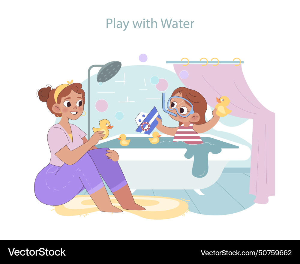 Bath time fun concept Royalty Free Vector Image
