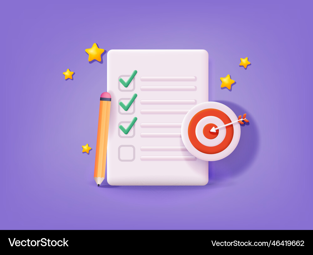 Checklist with target successful completion Vector Image