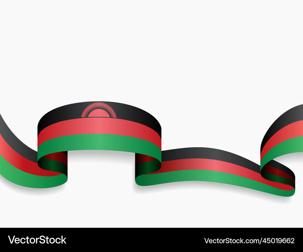 Malawian flag wavy abstract background Royalty Free Vector