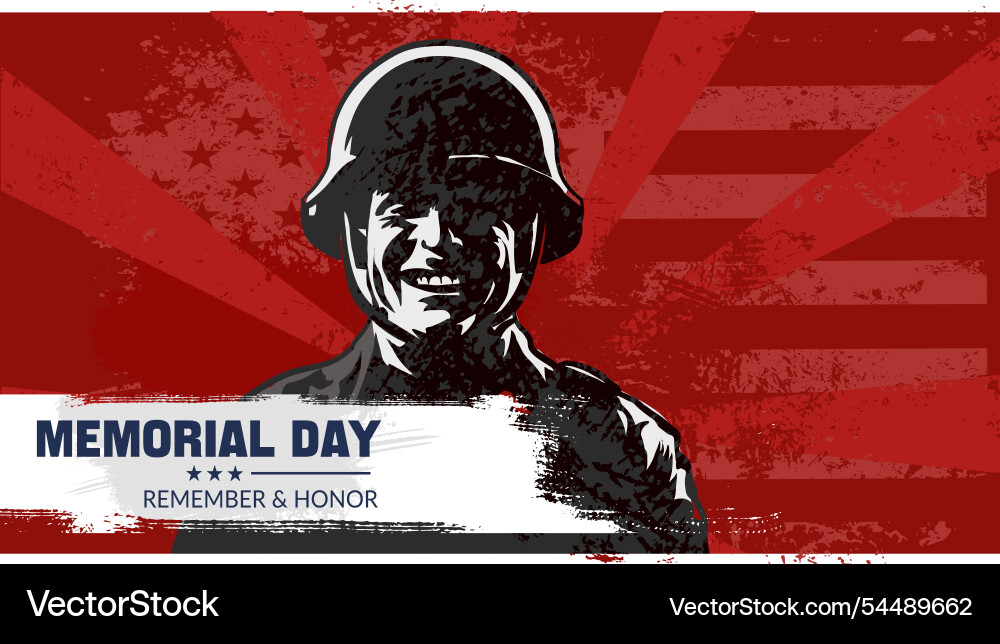 Memorial day remember and honor Royalty Free Vector Image
