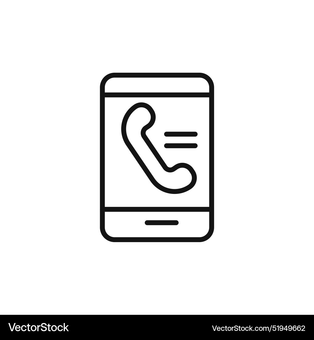 Mobile phone call logo sign outline Royalty Free Vector